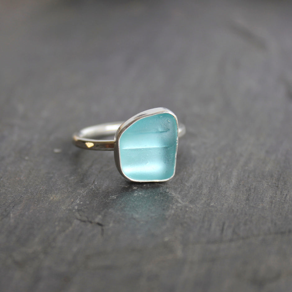 Hand-crafted Sterling Silver Sea Glass Rings | Accent Yourself ...