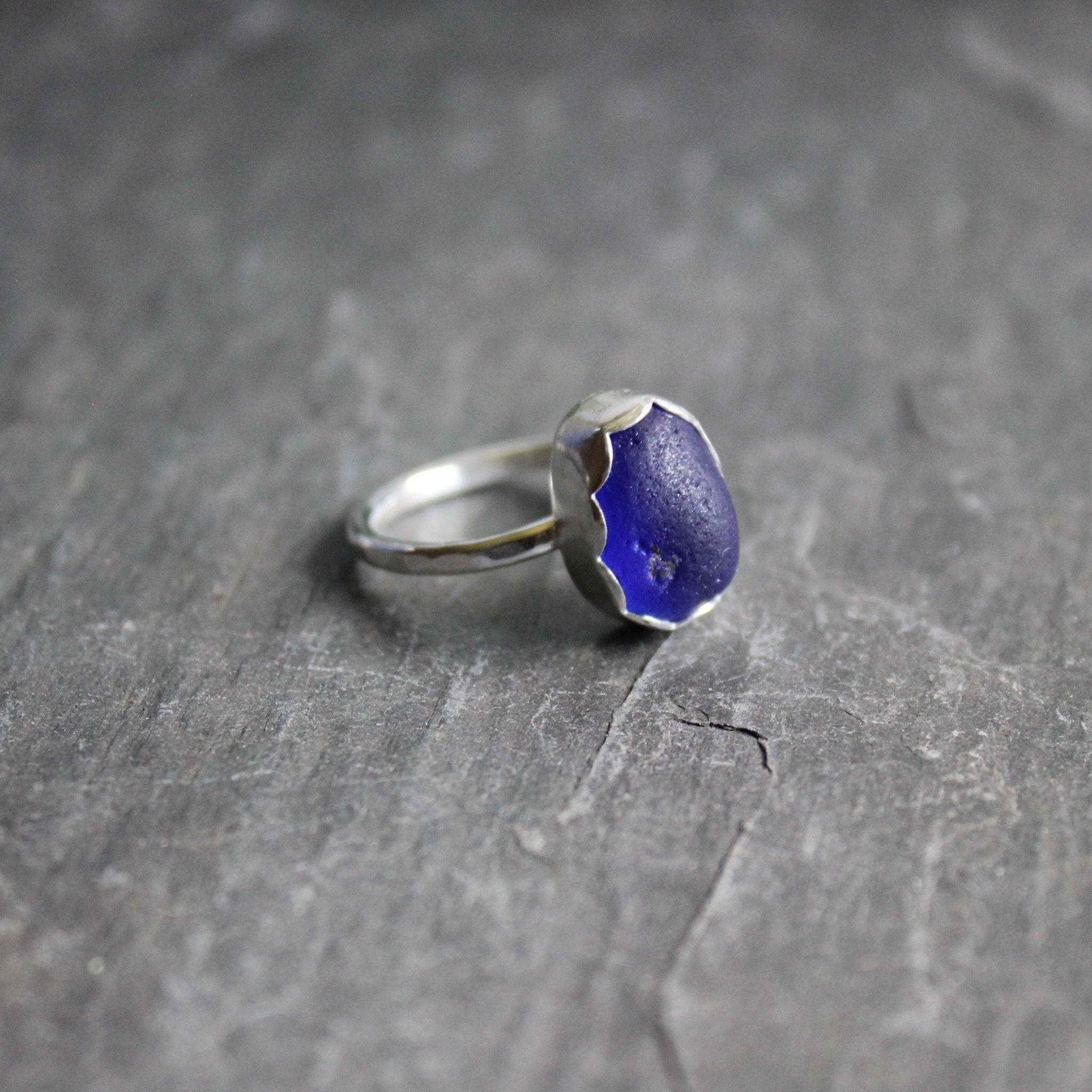 Rounded Cobalt Blue Sea Glass Ring | Accent Yourself Jewelry ...