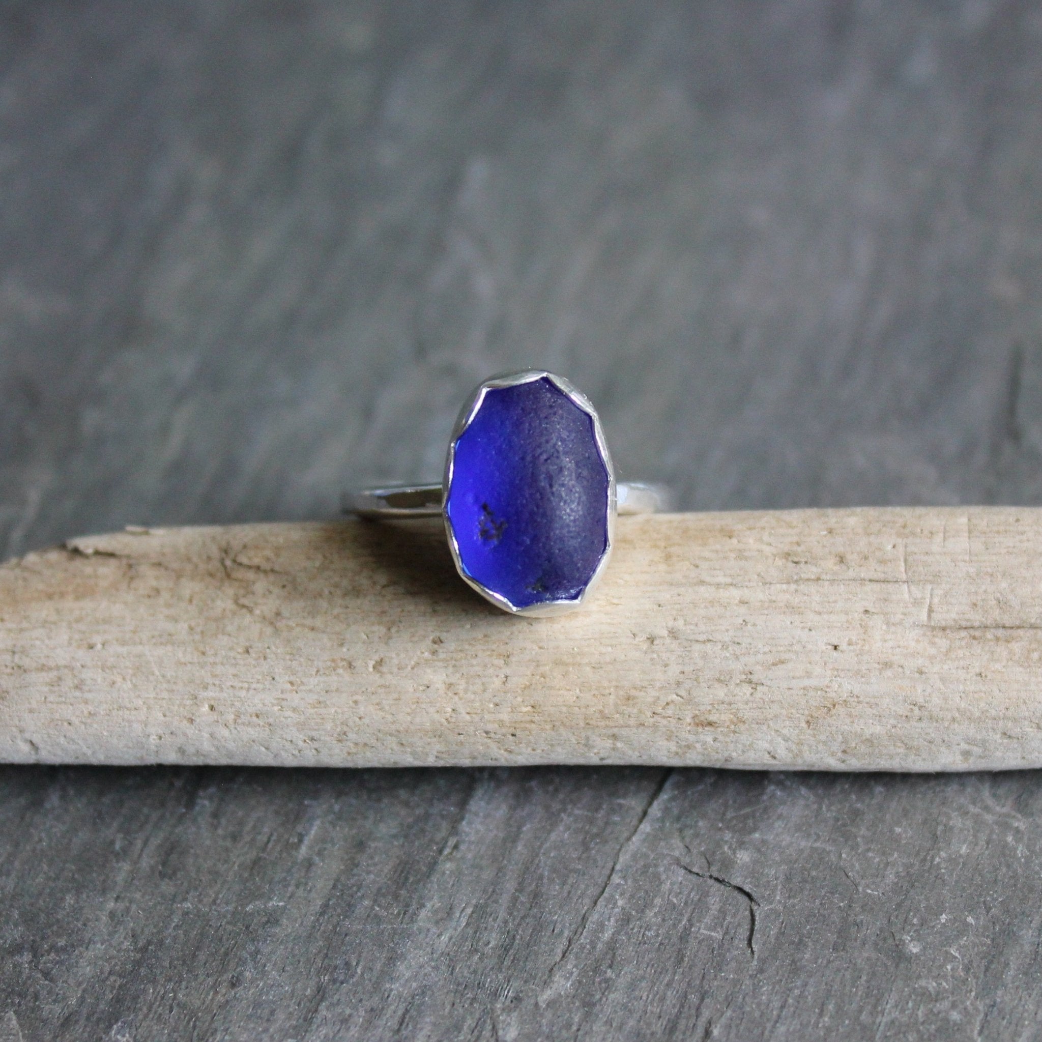 Rounded Cobalt Blue Sea Glass Ring | Accent Yourself Jewelry ...